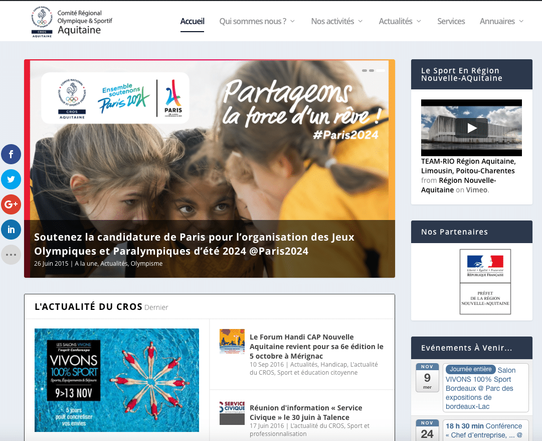 Le CROS d'Aquitaine lance son nouveau site internet ! - Comité Régional ...